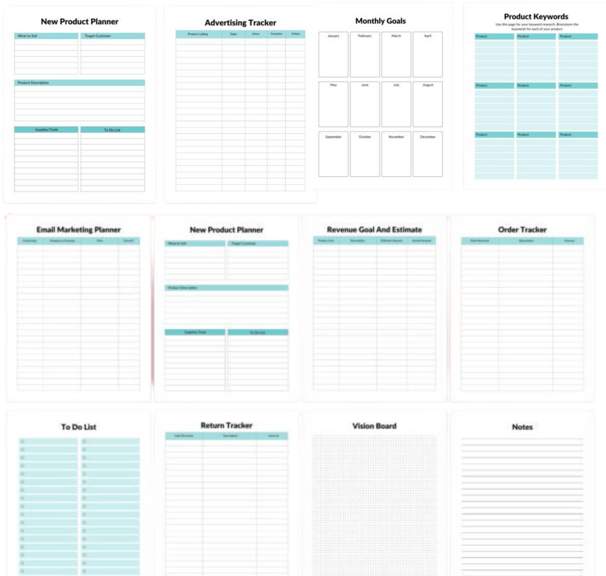Editable Online Shop Planner Template, New E-commerce Launch Planner ...