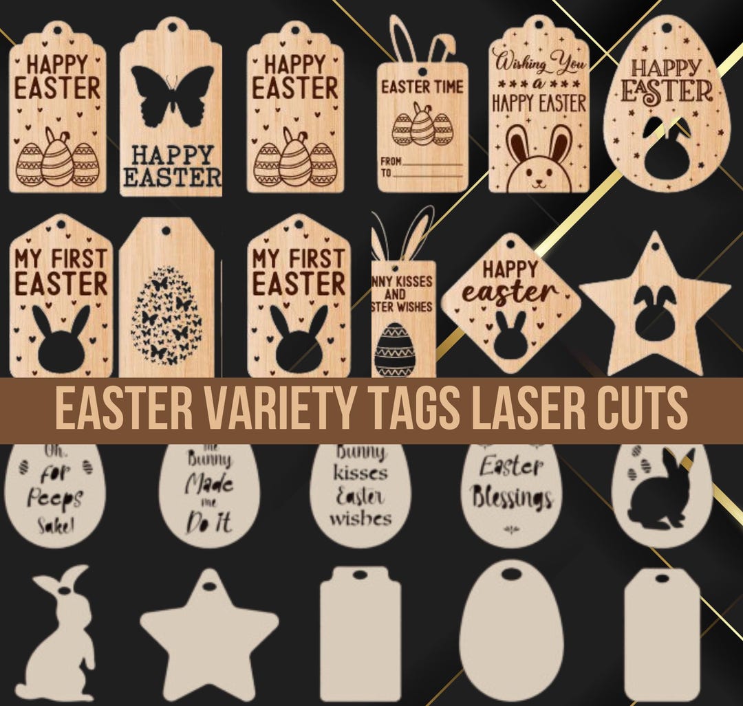 Easter Tag Svg,easter Tags SVG Bundle,bunny Tags Template,dxf,label ...
