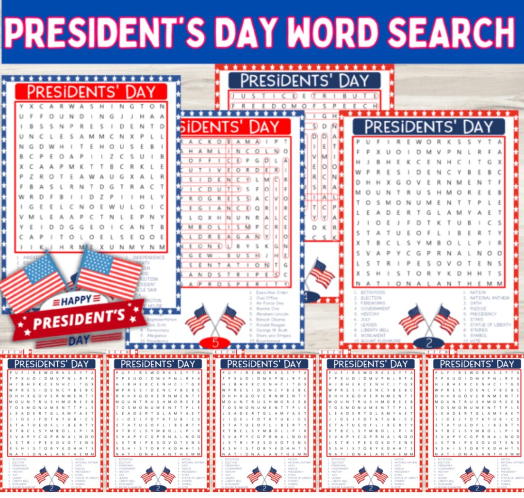 Presidents Day Word Search Find Fun Printable Game History Puzzle ...