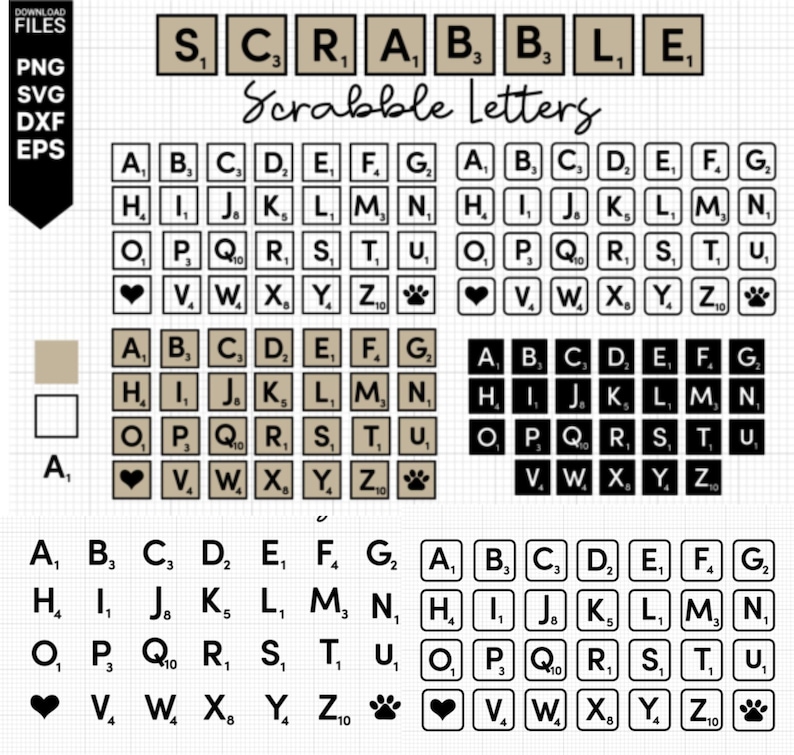 SCRABBLE SVG Dxf Files Scrabble Tiles Lightburn Cricut Scrabble Tiles ...