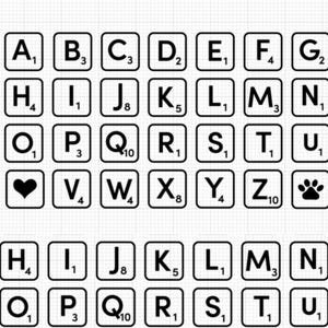 SCRABBLE SVG Dxf Files Scrabble Tiles Lightburn Cricut Scrabble Tiles ...