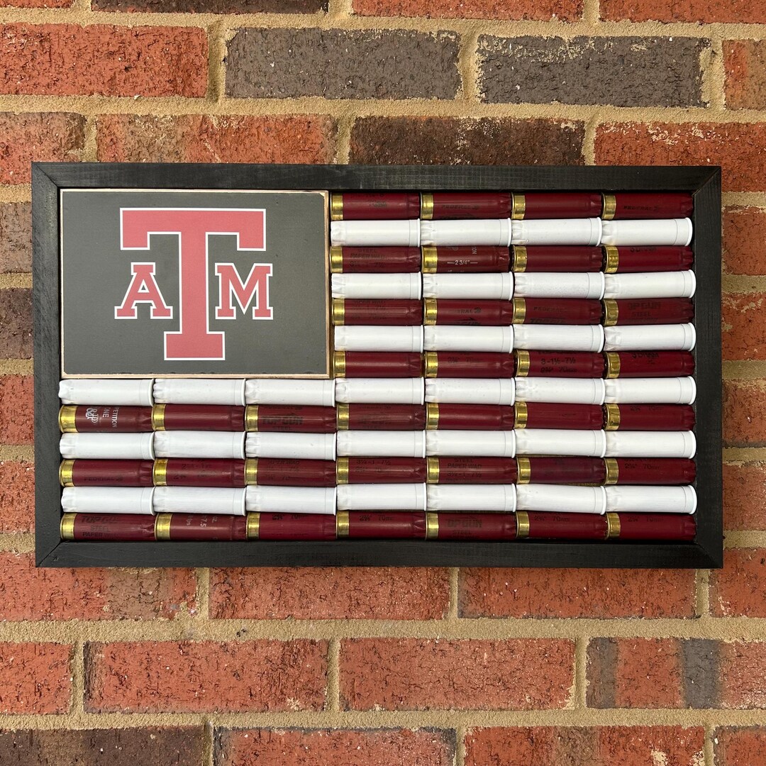 Texas A&M Shotgun Shell American Flag Made in USA Rustic Great for Any ...