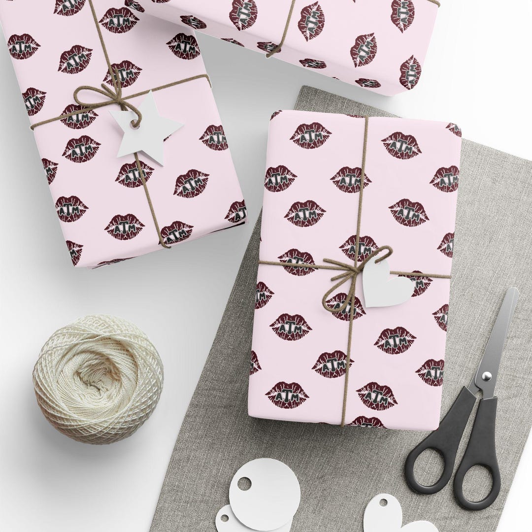 Texas A&M University Kiss Lips Wrapping Paper - Etsy