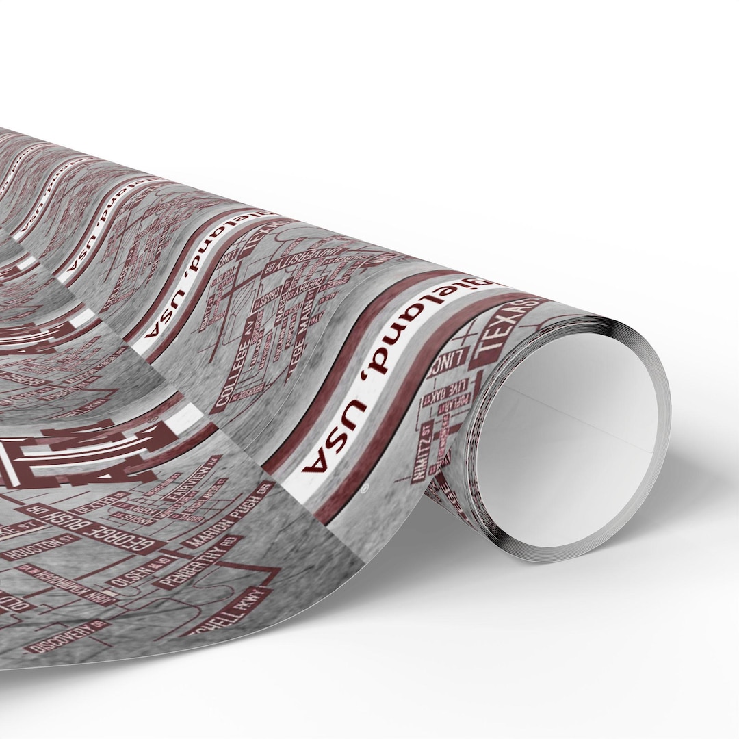 Texas A&M University Aggieland USA Map Wrapping Paper - Etsy