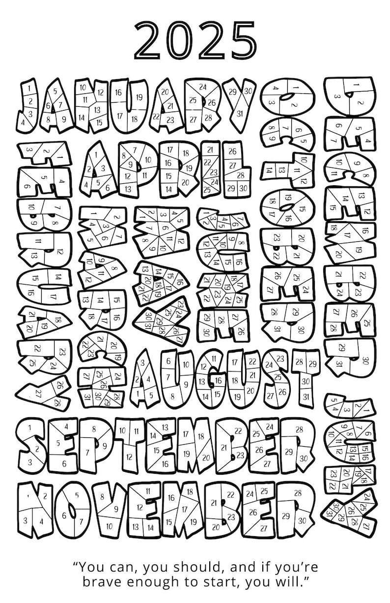 Printable 2025 Goal Tracker Coloring Sheet - Etsy