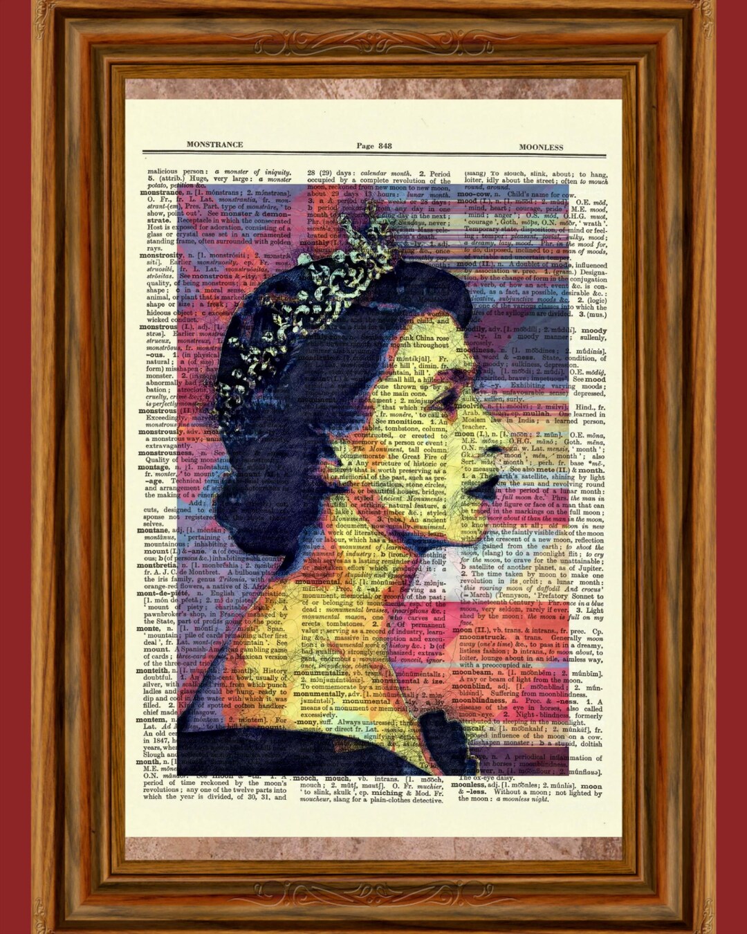 Queen Elizabeth II, Vintage Dictionary, Upcycled, Art Print, Picture ...