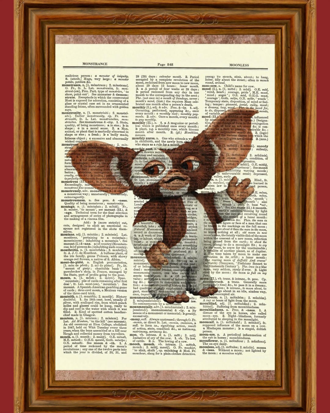 Gizmo, Gremlins, Vintage Dictionary, Upcycled, Art Print, Picture ...