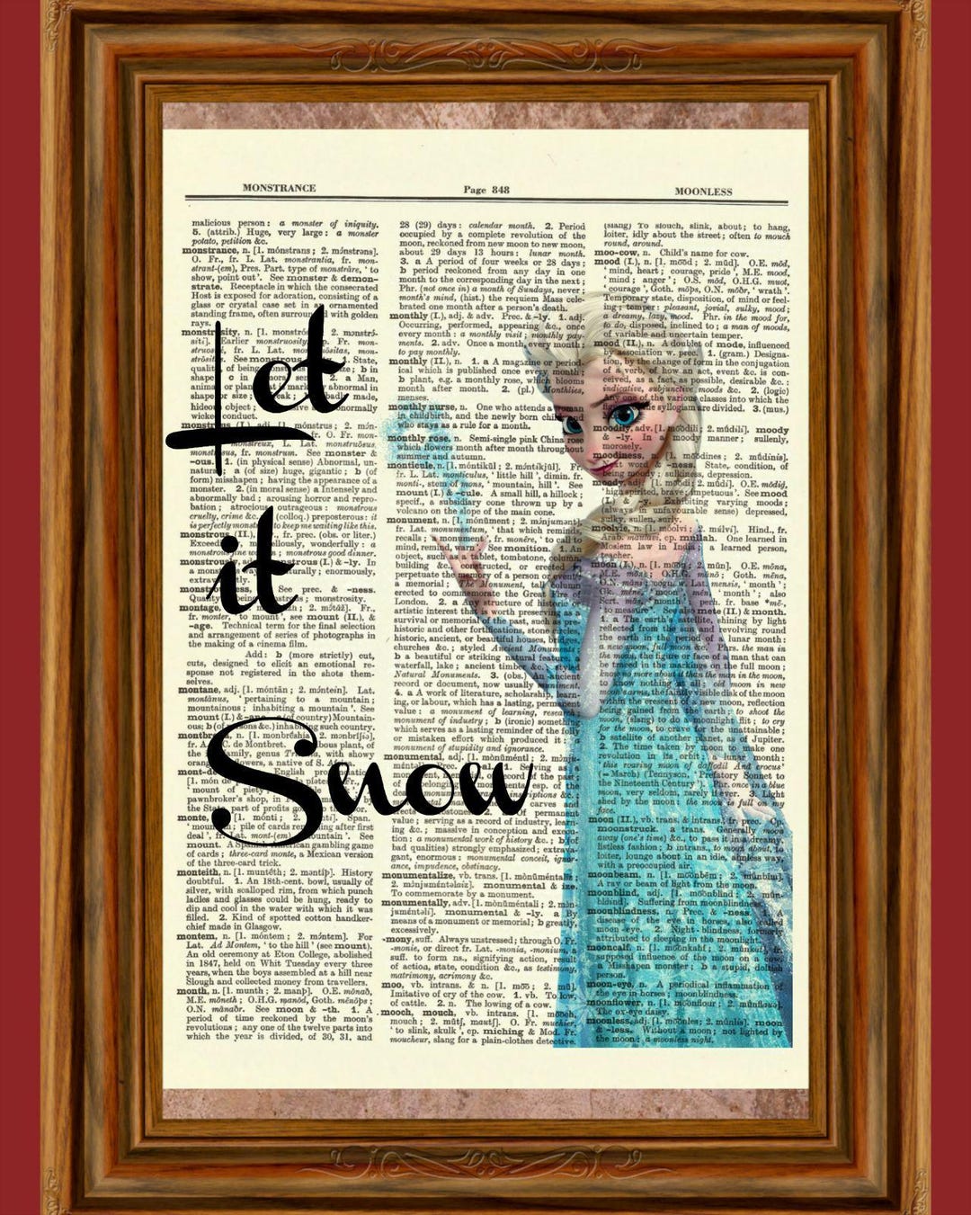 Elsa, Frozen, Vintage Dictionary, Upcycled, Art Print, Picture ...