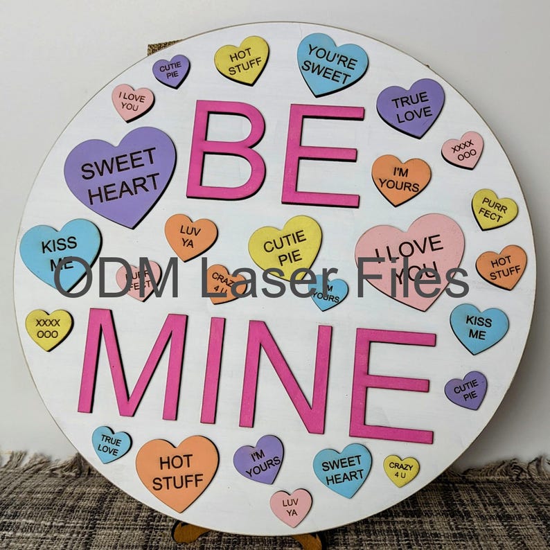 Be Mine Candy Heart Door Hanger | Laser Cut File | SVG | Valentine's ...