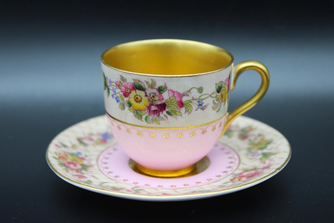 A Royal Worcester Porcelain Cabinet Cup & Saucer - Etsy