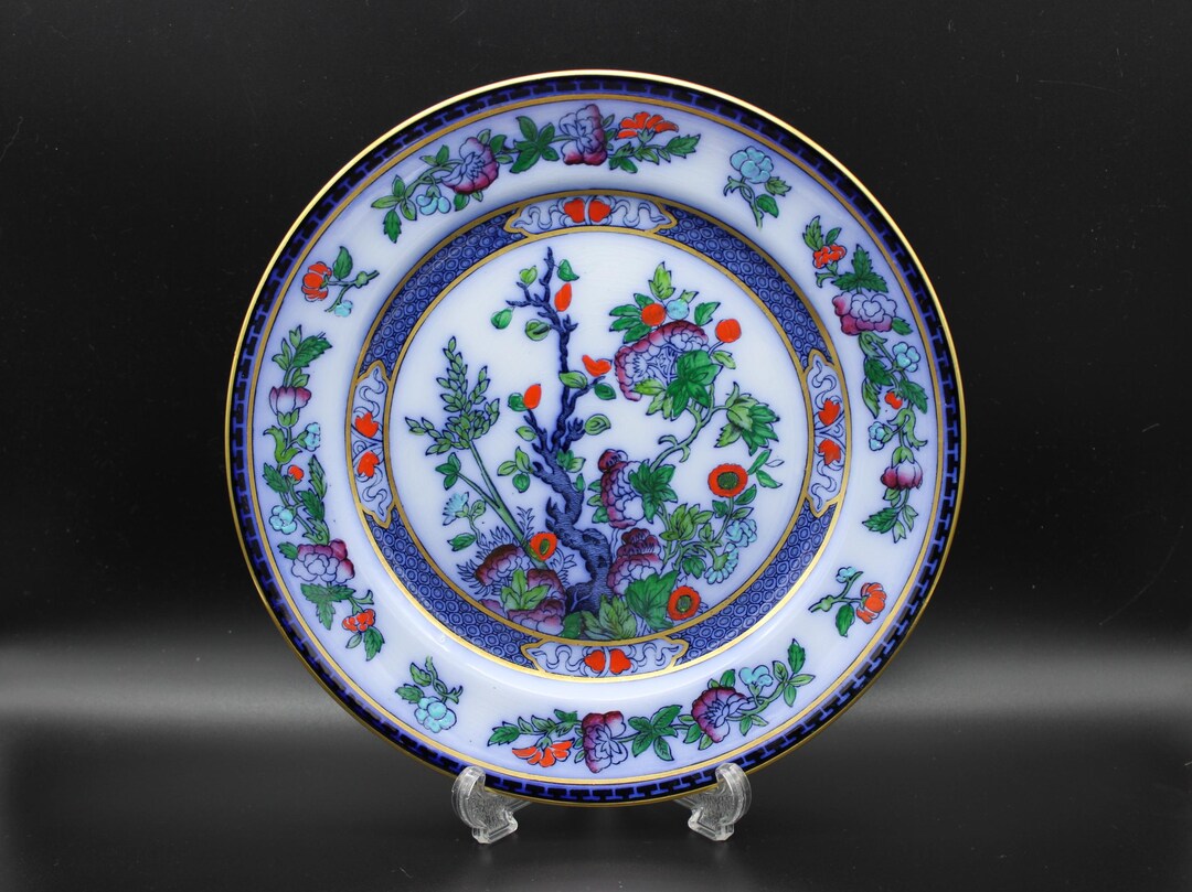 A Soho Pottery 'solian Ware' Flow Blue Plate ( 25cm) - Etsy