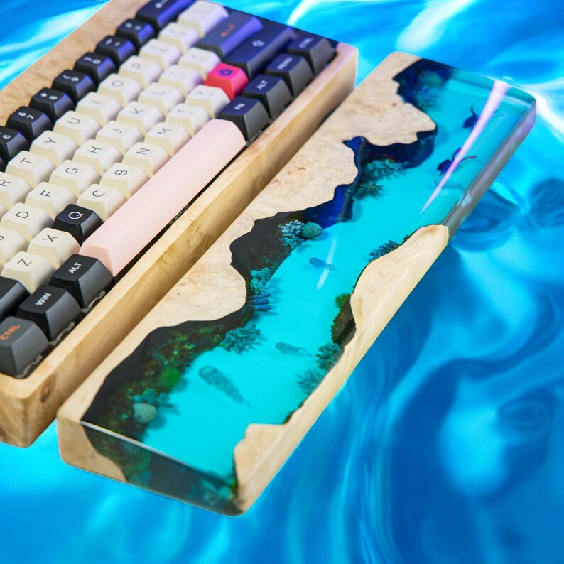 Custom Wooden Resin Wrist Rest, Handmade Gift, Custom Keyboard Wrist ...