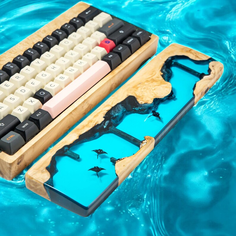 Custom Wooden Resin Wrist Rest, Handmade Gift, Custom Keyboard Wrist ...