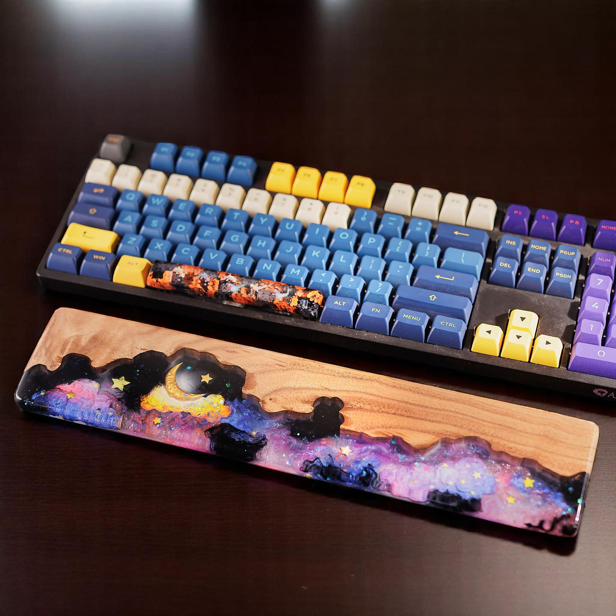 Galaxy Resin Wrist Rest, Resin Keyboard Wrist Rest, Custom Wooden Resin ...