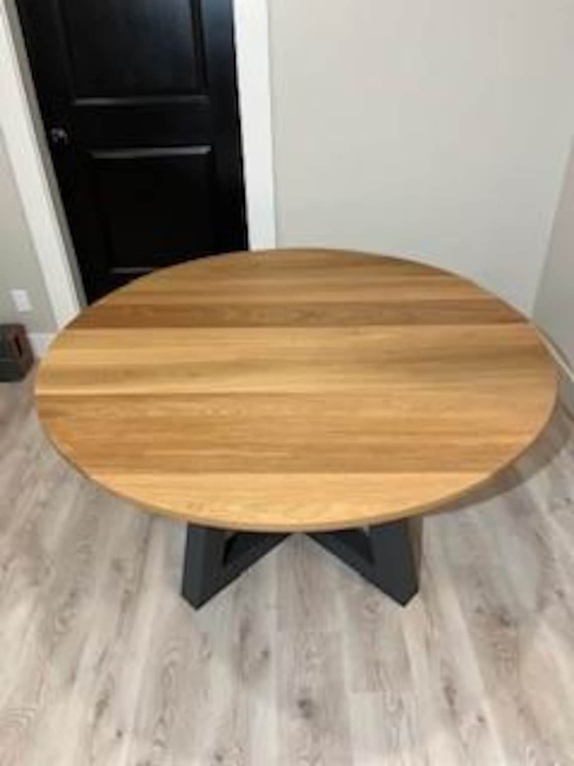 Custom Round White Oak Dining Table - Etsy