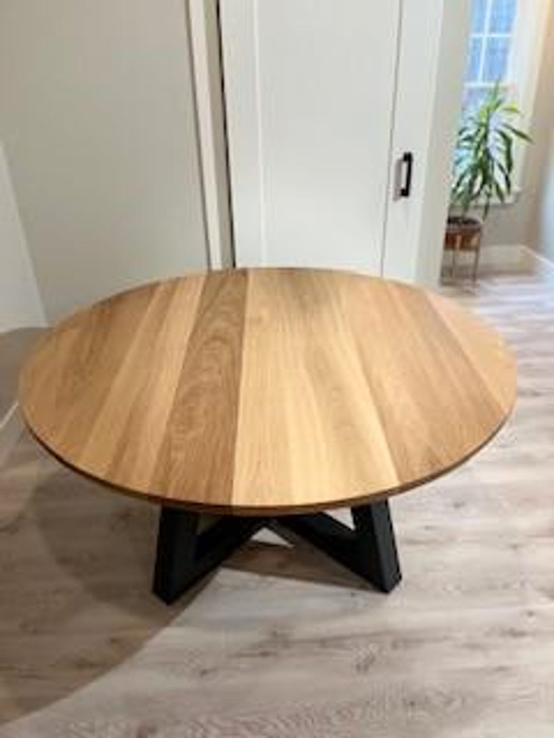 Custom Round White Oak Dining Table - Etsy