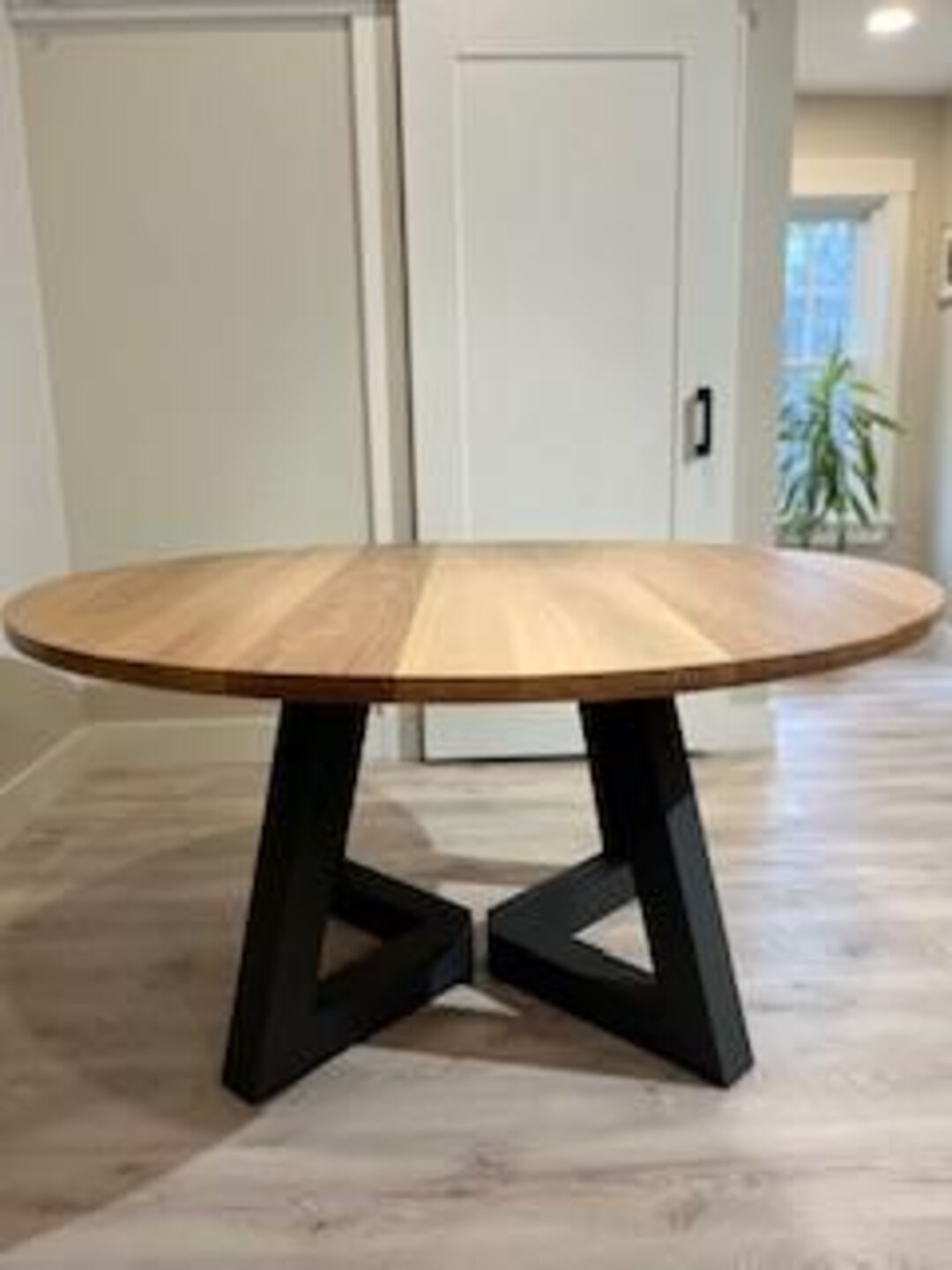 Custom Round White Oak Dining Table - Etsy
