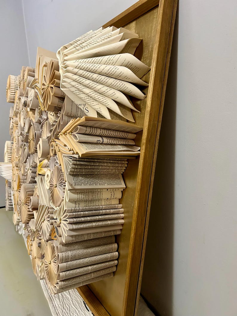 Gold Beaded Wall Book Sculpture - Etsy