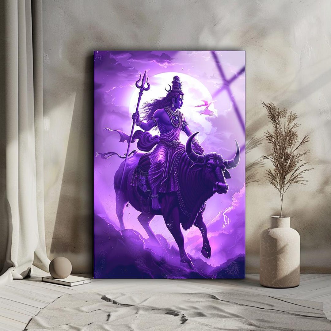 Hindu Wall Decor , Lord Shiva Wall Art , Tempered Glass Wall Art ...