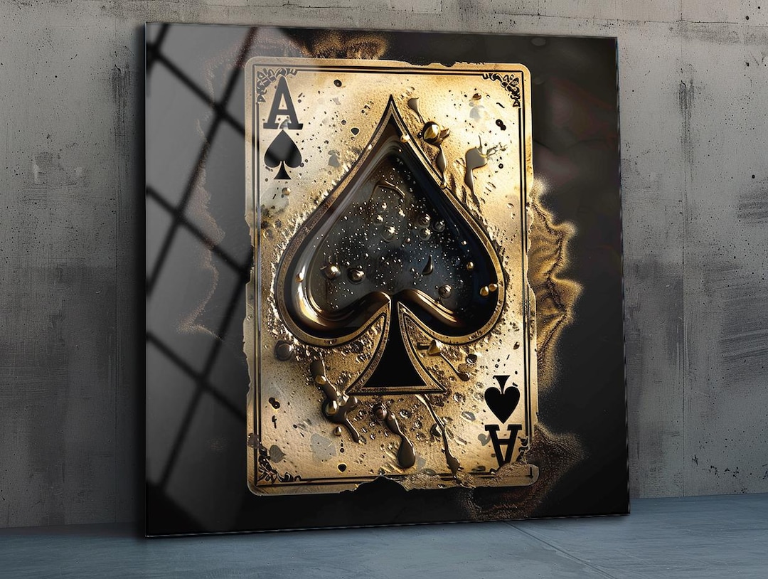 Ace of Spades Wall Art , Tempered Glass Art , Glass Printing , Large ...