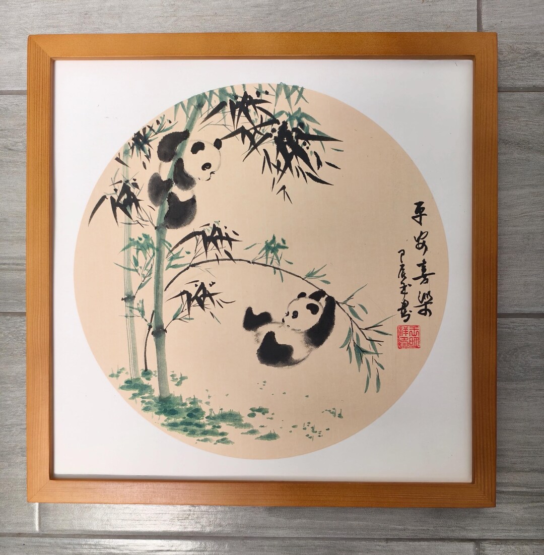 Asian Art /pandas/ Chinese Ink Painting/original Hand-painted ...