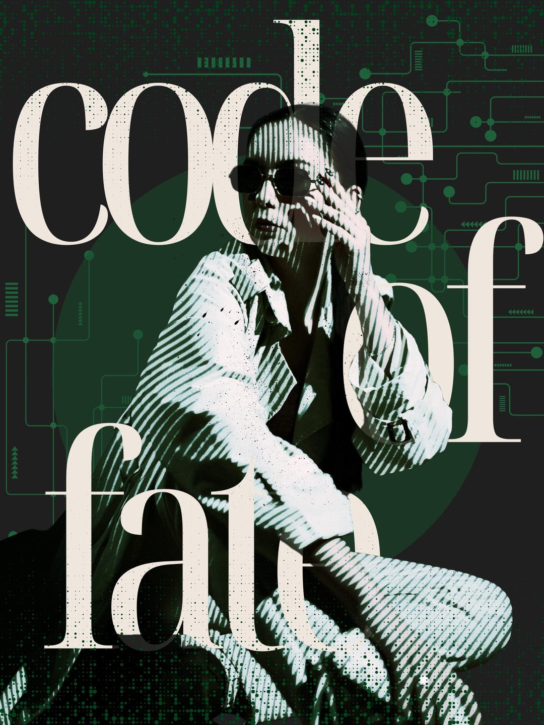 Code of Fate ~ Cyberpunk Portrait Art Print ~ Circuit Pattern ...