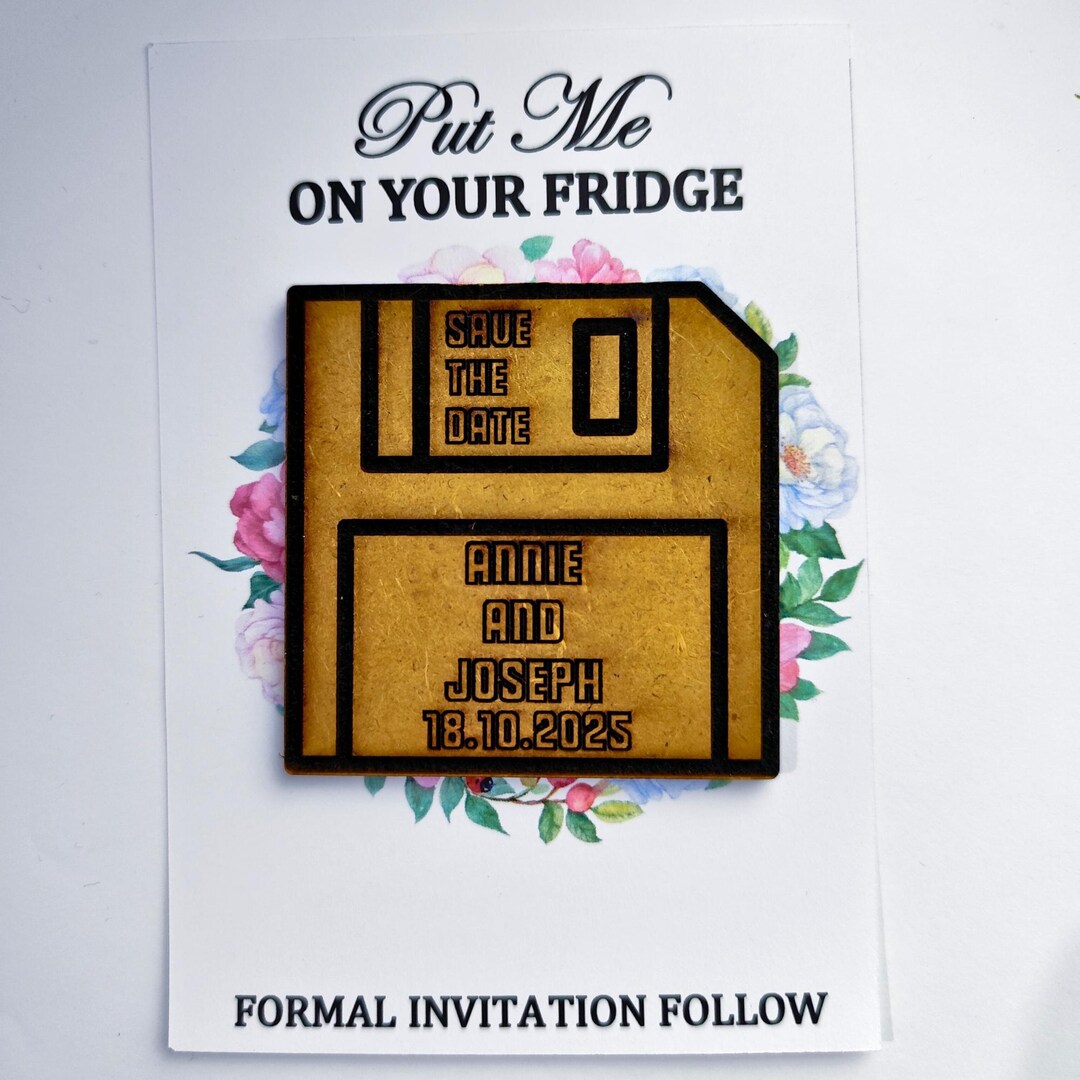 Personalized Floppy Disk Wedding Magnet | Save the Date | Custom ...