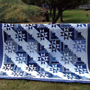 10 Inch Finished Log Cabin Quilt Block Pattern Foundation Paper Piecing ...