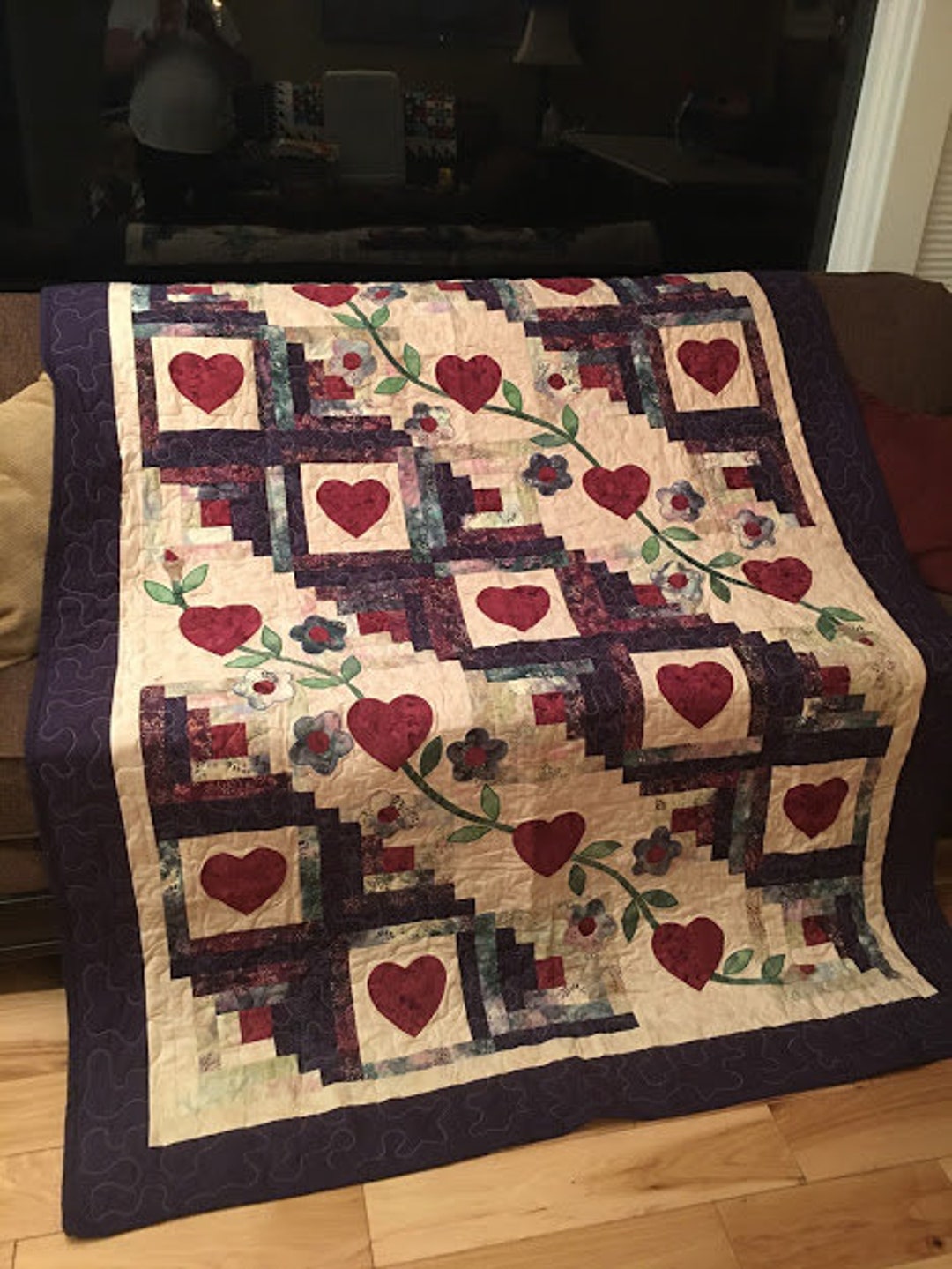 Trailing Hearts finished Quilt for Sale - Etsy