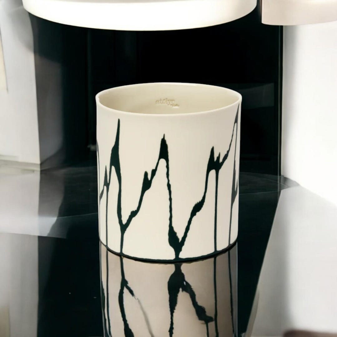 Handmade Porcelain Countertop Trash Can Elegant Bathroom or Desk ...