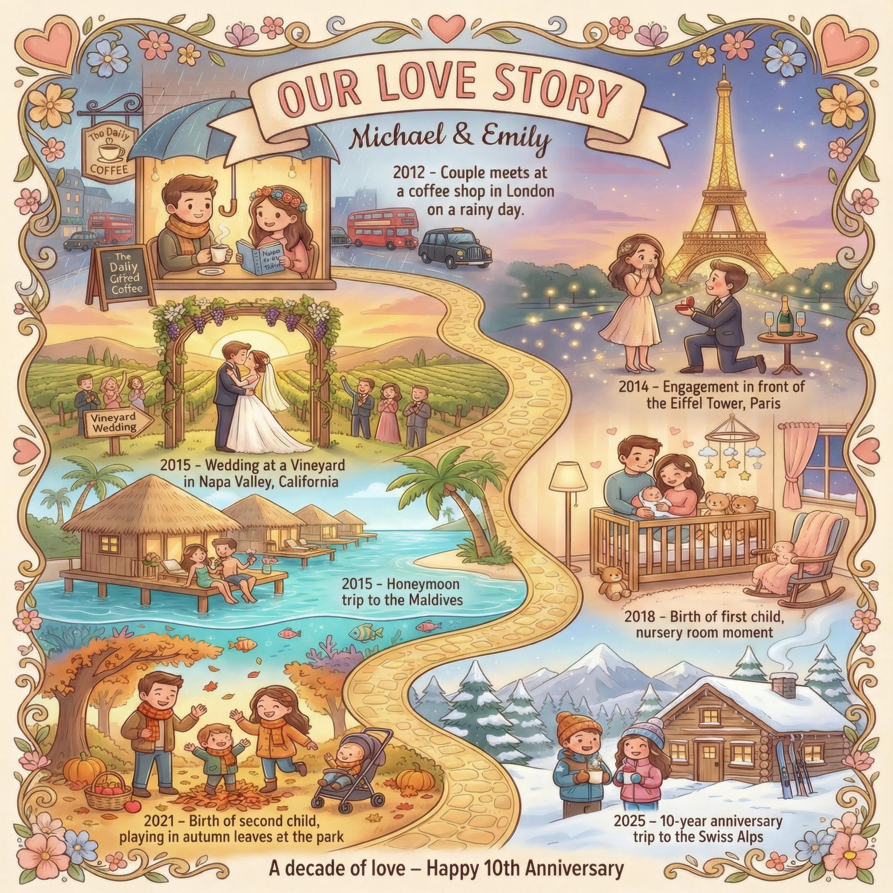 Custom Love Story Map, Anniversary Gift (digital Download) | Valentines ...
