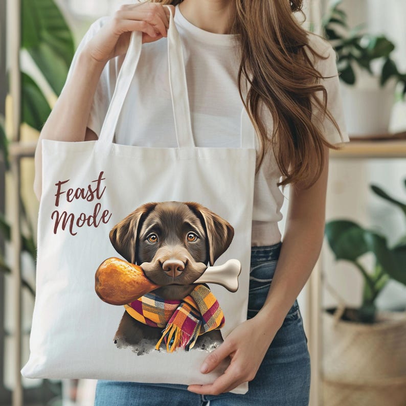 Chocolate Lab Thanksgiving PNG | Turkey Leg, Plaid Scarf (digital ...