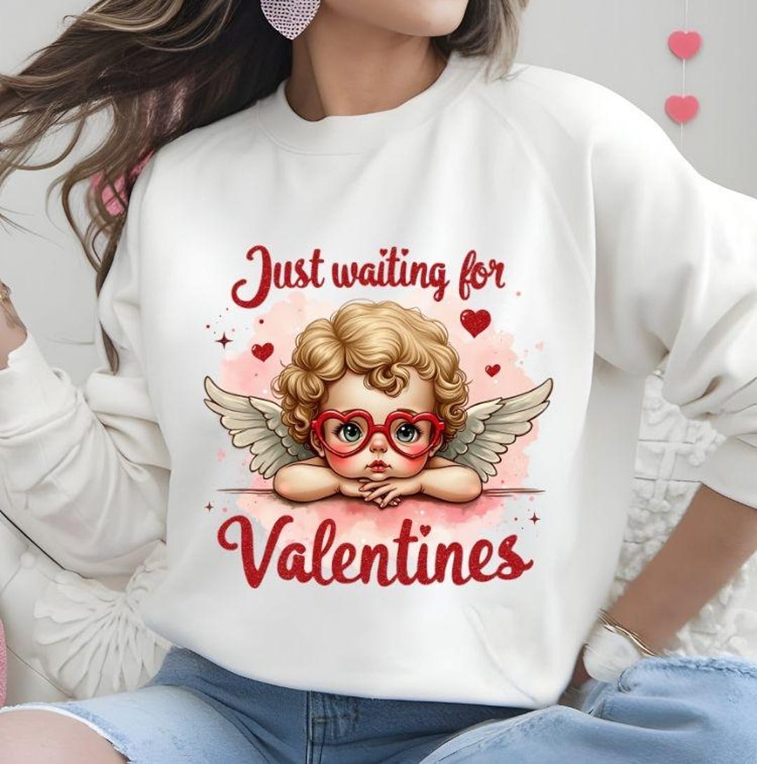 Cupid Valentine PNG, Cute Vintage Valentine, Cupcake Topper, Digital ...