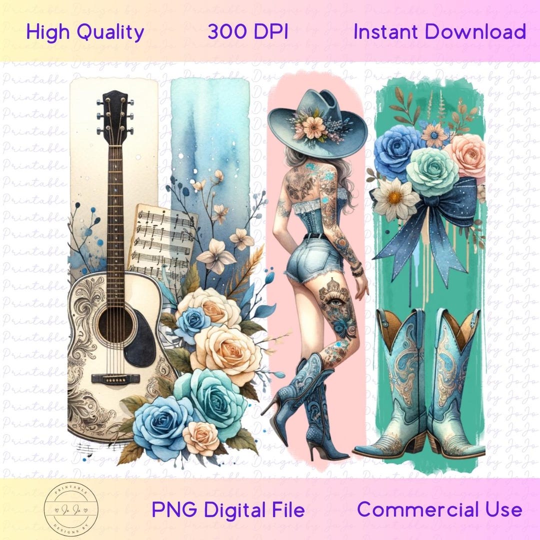 Western Cowgirl Png, Cowboy Boots Png, Country Music Png, Western Png ...