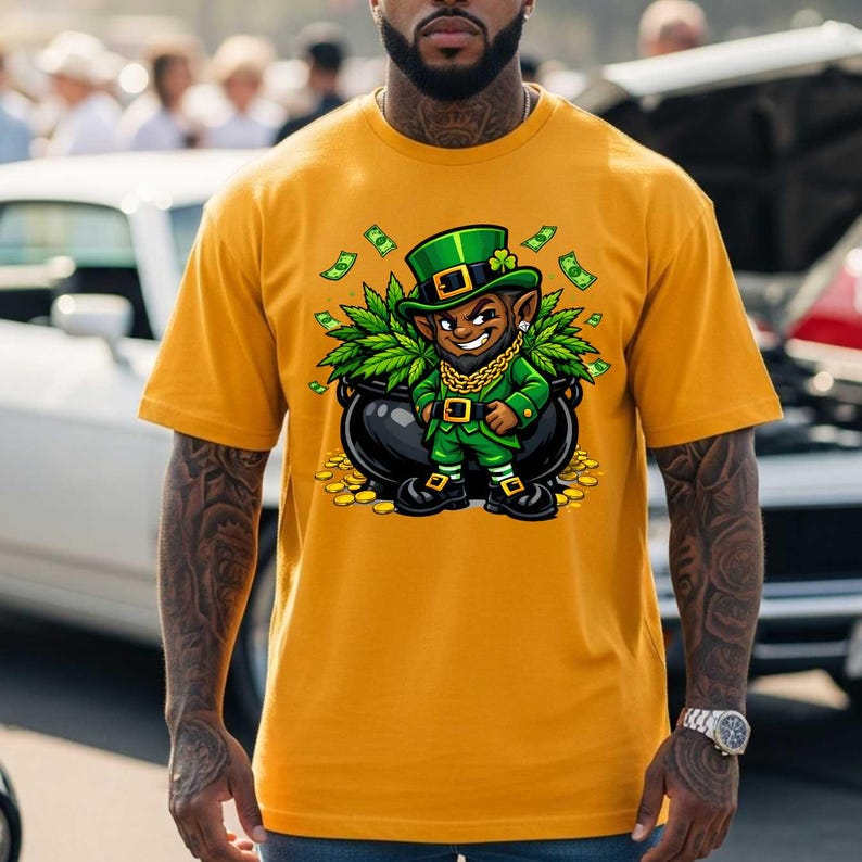 420 Funny Weed St Patricks Day Graphic Tee, Lucky Leprechaun T Shirt ...