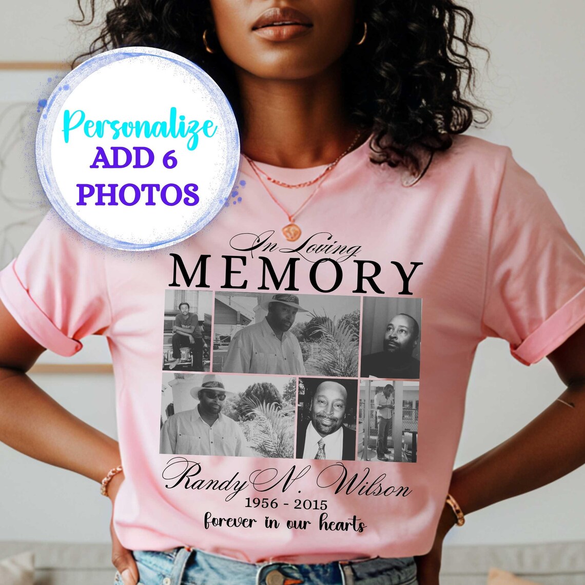 Custom in Loving Memory Shirt, Personalized Memorial Graphic Tee for ...