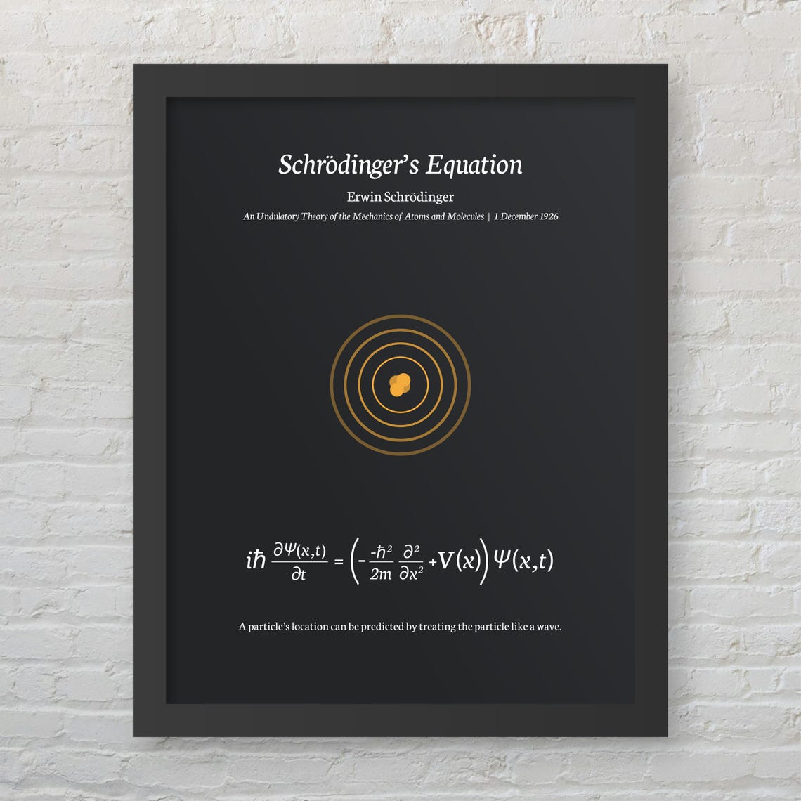 Physics Math Science Equation Print - Schrodinger's Equation - Modern ...