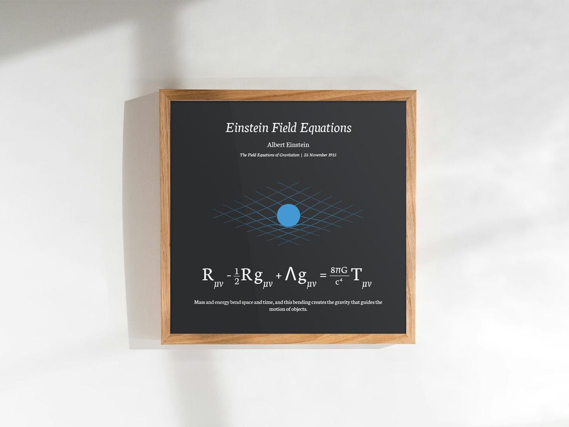 Physics Math Science Equation Print - Einstein Field Equations - Modern ...