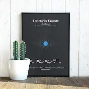 Physics Math Science Equation Print - Einstein Field Equations - Modern ...