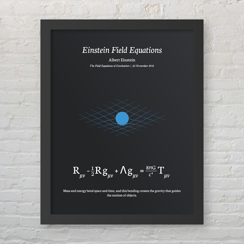 Physics Math Science Equation Print - Einstein Field Equations - Modern ...