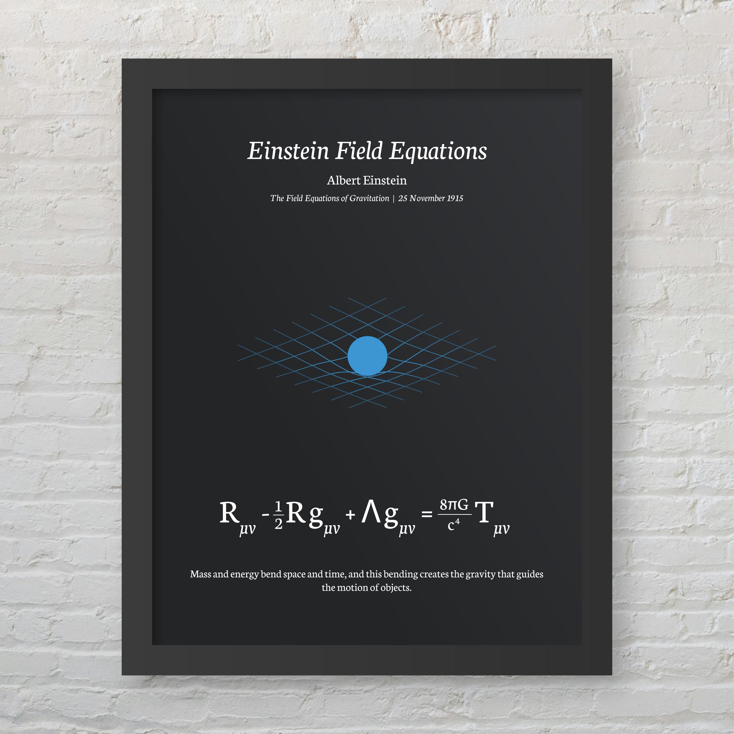 Physics Math Science Equation Print - Einstein Field Equations - Modern ...