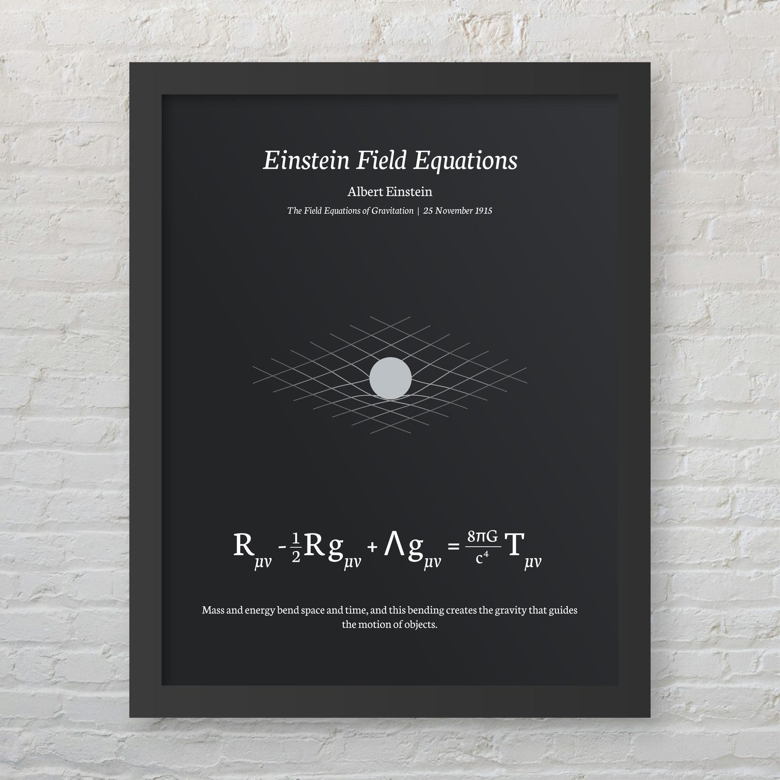 Physics Math Science Equation Print - Einstein Field Equations - Modern ...