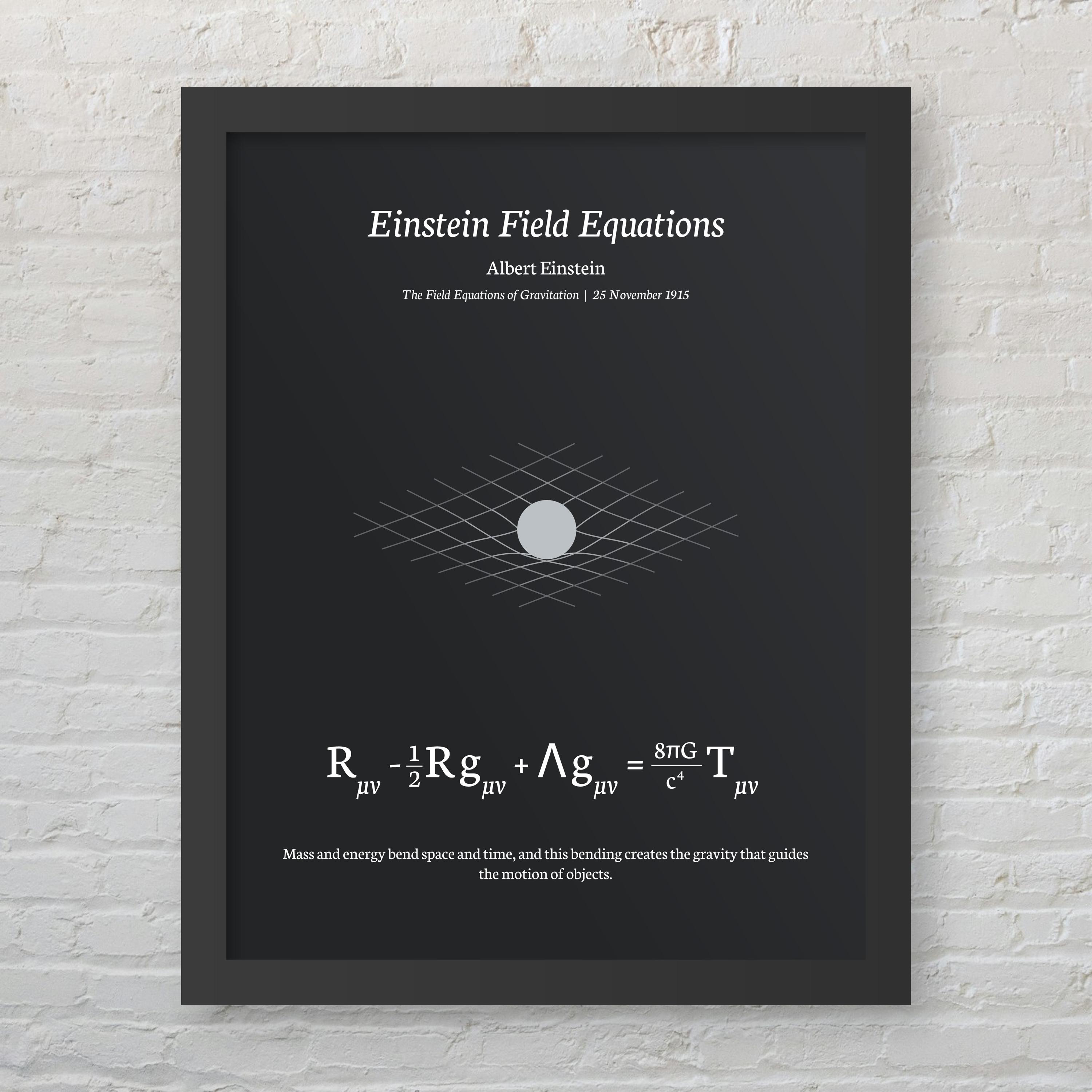 Physics Math Science Equation Print - Einstein Field Equations - Modern ...