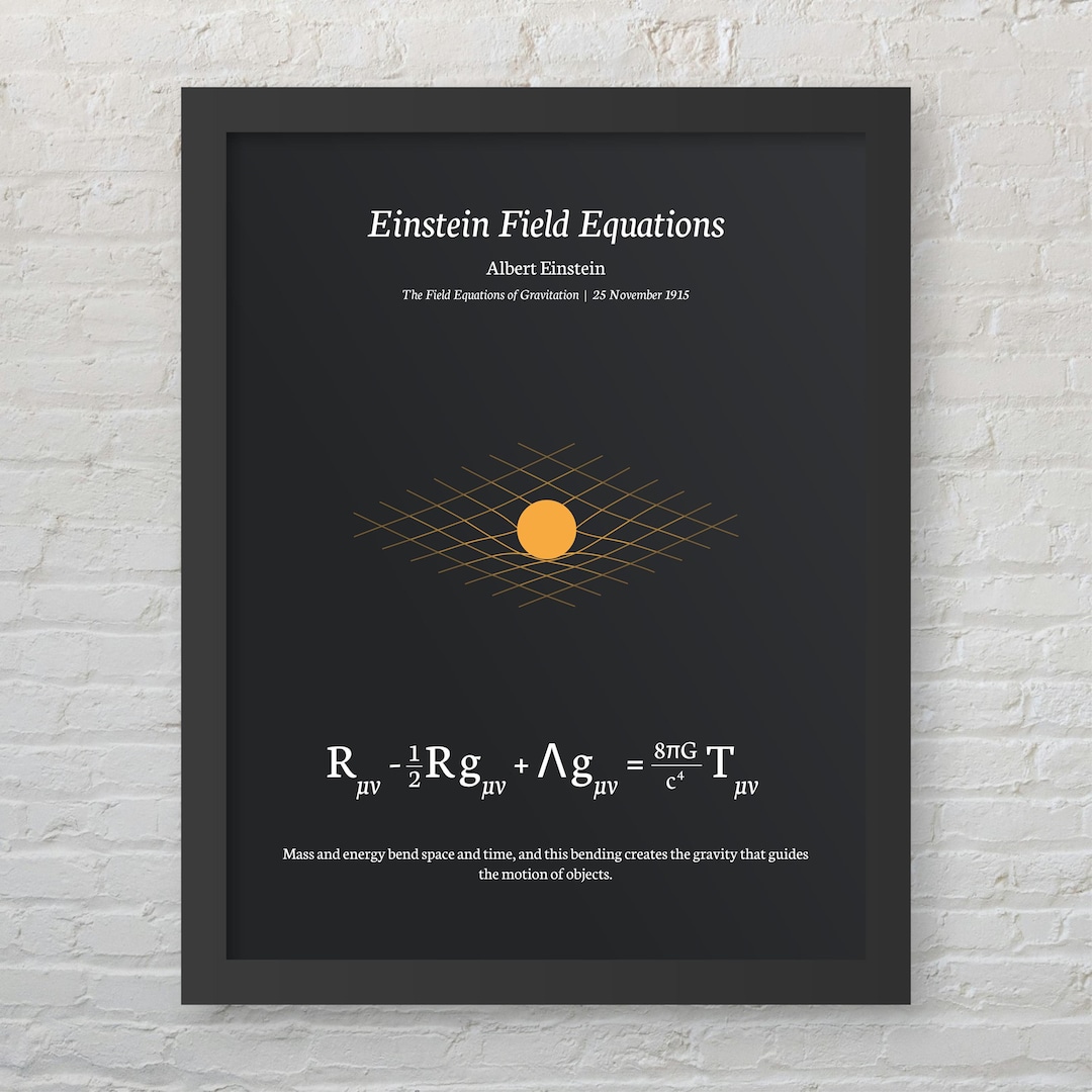 Physics Math Science Equation Print - Einstein Field Equations - Modern ...