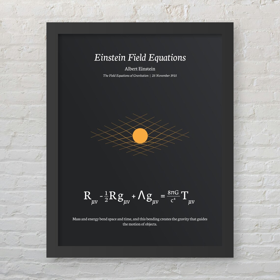 Physics Math Science Equation Print - Einstein Field Equations - Modern ...