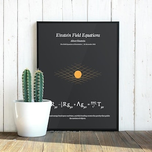 Physics Math Science Equation Print - Einstein Field Equations - Modern Minimalist Room Decor ...