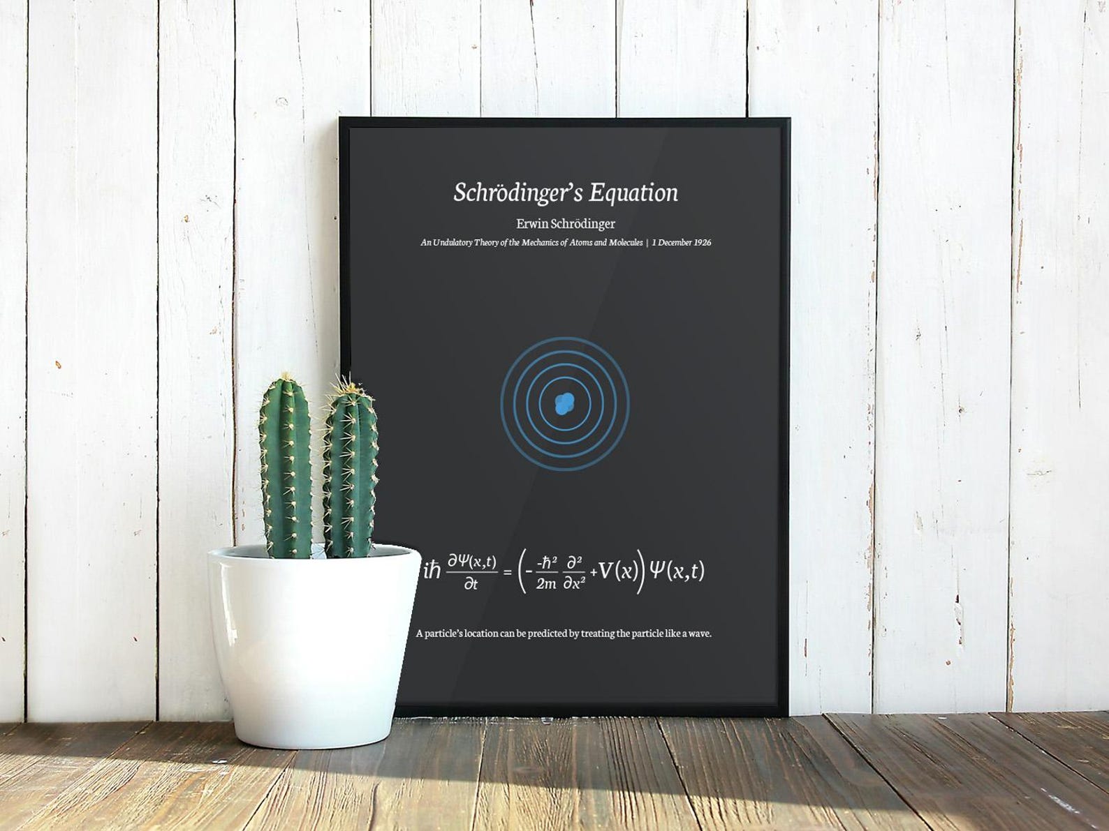 Physics Math Science Equation Print - Schrodinger's Equation - Modern ...
