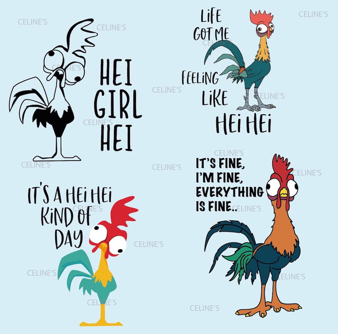 Hei Hei SVG, Hei Hei PNG, Moana's Chicken, Cartoon Quote, Funny Hei Hei ...