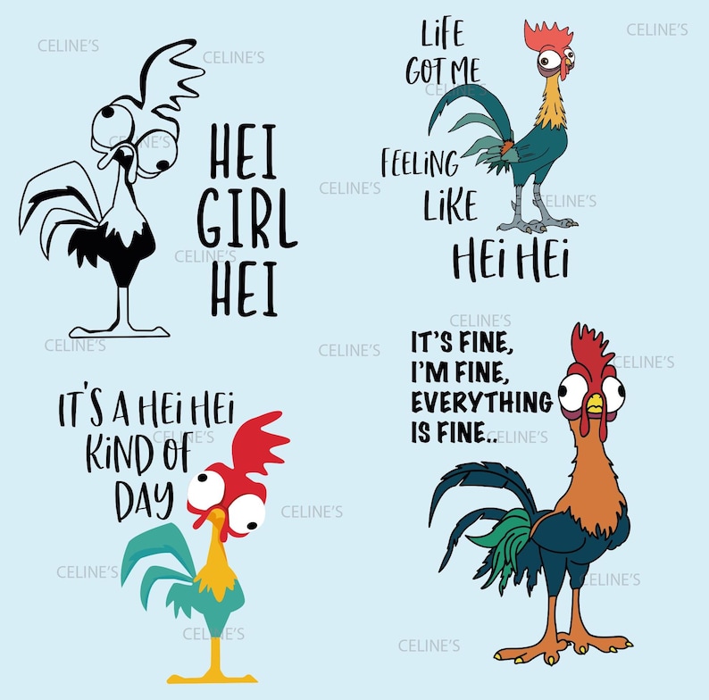 Hei Hei SVG, Hei Hei PNG, Moana's Chicken, Cartoon Quote, Funny Hei Hei ...