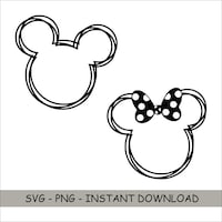 Minnie Mouse Outline Instant Download Digital File Svg, Png, Eps, Jpg ...